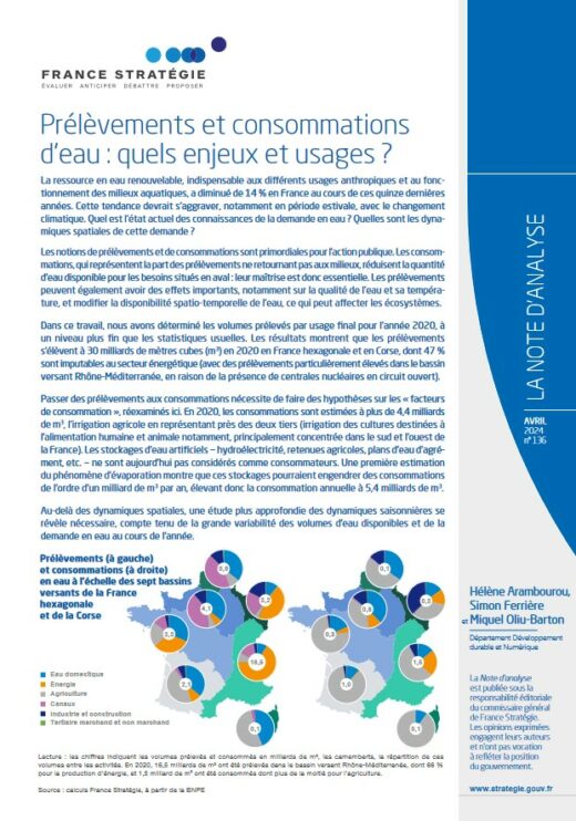 Rapport France stratégie enjeux et usages de l'eau | Creseb Bretagne